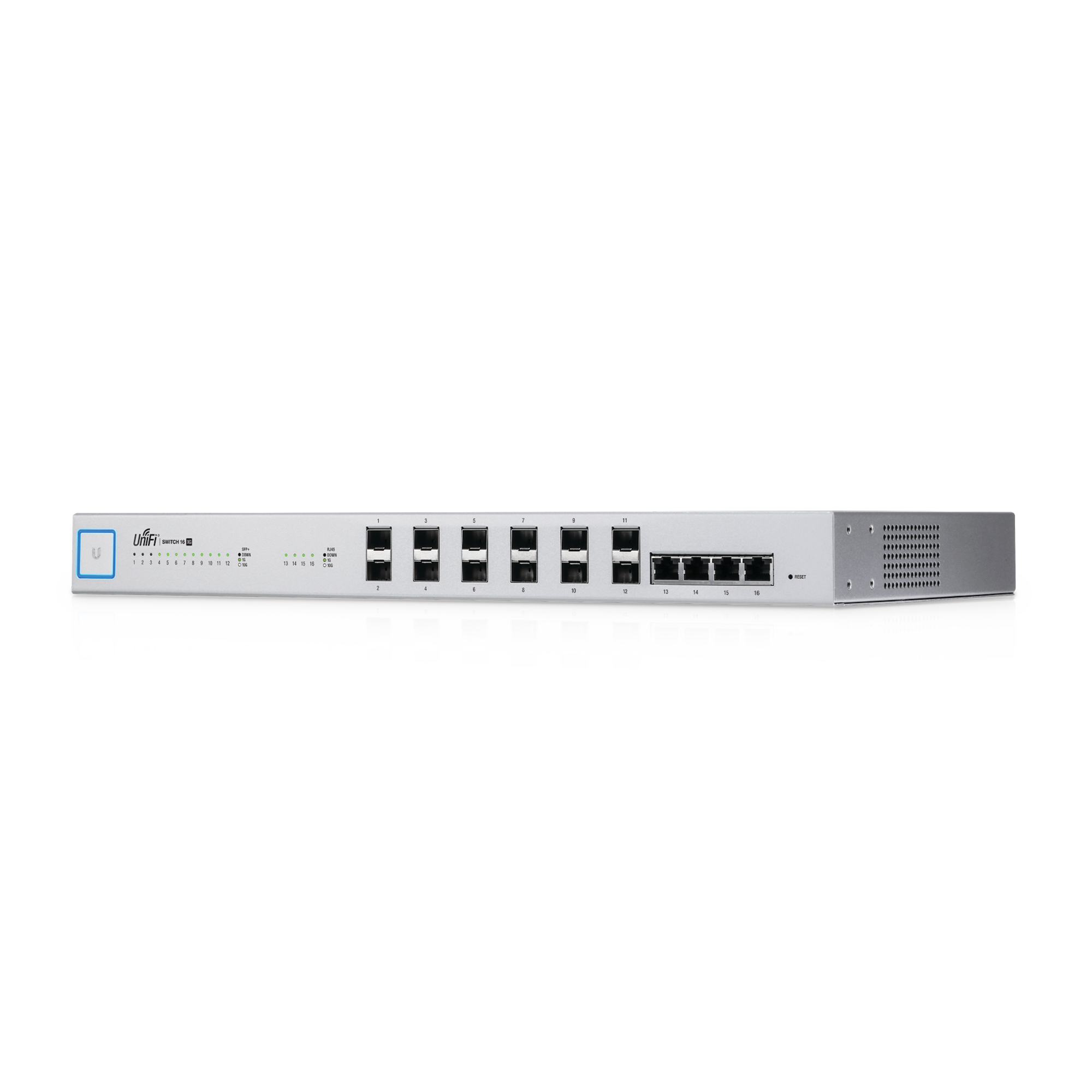 UniFi Switch 16 XG, Capa 2 de 12 puertos SFP+ 10 Gb + 4 puertos 10G Ba ...